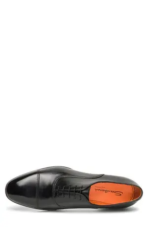 Santoni Burnished Calfskin Leather Lace-up Cap Toe Oxford