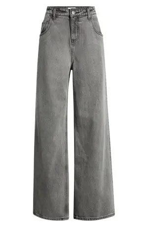 YMI Love Print Relaxed Superwide Leg Jeans