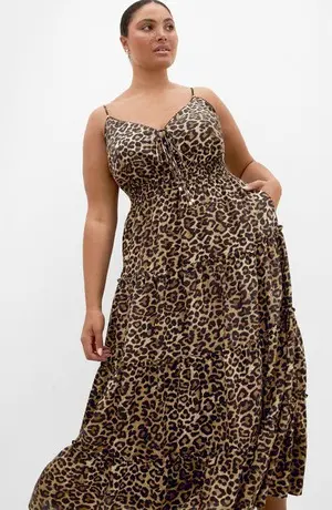 City Chic Amaya Print Tiered Maxi Dress