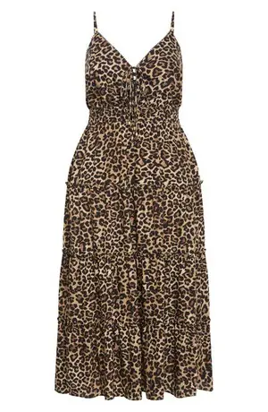 City Chic Amaya Print Tiered Maxi Dress