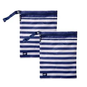 LANDS' END Wet/dry Bag Set Striped Polyester Canvas - Navy