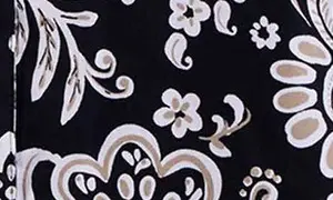 Foxcroft Margie Daisy Cotton Button-up Shirt - Black/multi