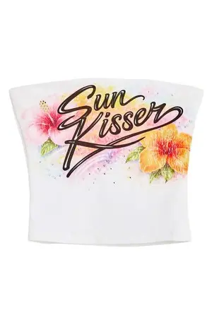 Desigual Graphic Tube Top With Embellishments