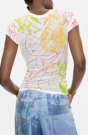 Desigual Floral Print Modal T-shirt