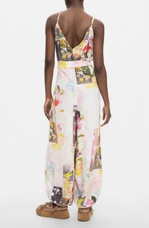 Desigual Floral Patchwork Belted Jumpsuit