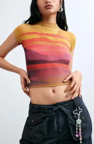 Desigual Sunset Grid Texture T-shirt - Multi