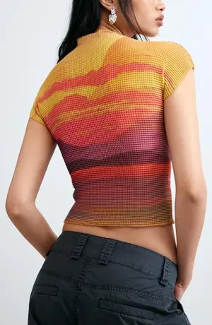 Desigual Sunset Grid Texture T-shirt