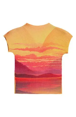 Desigual Sunset Grid Texture T-shirt