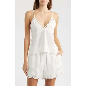 Deluc Embroidered Trim Camisole - Ecru