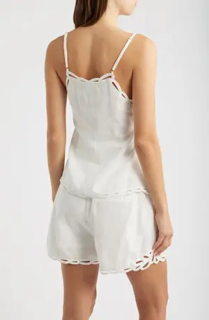 Deluc Embroidered Trim Camisole - Ecru