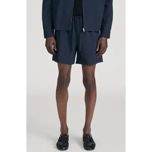 FRAME Seersucker Drawstring Shorts - Navy