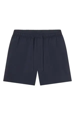 FRAME Seersucker Drawstring Shorts