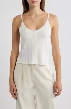 Deluc Vieste Rib Knit Camisole - Ecru