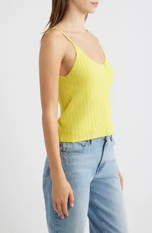 Deluc Vieste Rib Knit Camisole - Yellow