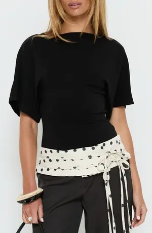 Princess Polly Arazia Contrast Hem Top - Black