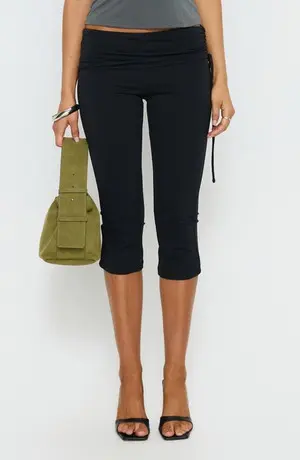 Princess Polly Capri Pants With Channeled Waistband And Side Ties