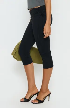 Princess Polly Capri Pants With Channeled Waistband And Side Ties