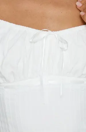 Princess Polly Garconne Textured Lace Trim Cotton Top