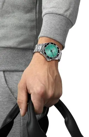 TISSOT Seastar 1000 Stainless Steel Bracelet Watch - Turquoise