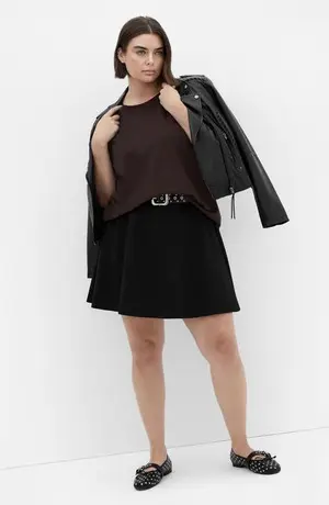 City Chic Peyton A-line Stretch Ponte Mini Skirt