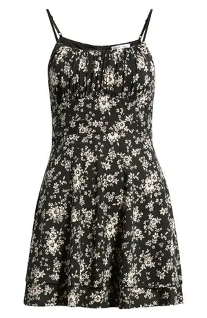 EMERALD SUNDAE Floral Print Fit & Flare Mini Sundress