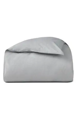 COYUCHI Organic Crinkled Percale™ Duvet Cover - Graphite Chambray