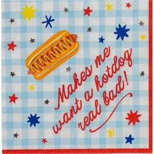 JOLLITY & CO Patriotic Hot Dog Cocktail Napkins Assorted Pre-pack