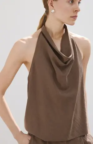 Mango Cowl Halter Neck Top