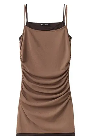 Mango Double Layer Ruched Tank Minidress