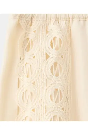 Mango Embroidered Cotton Drawstring Pants