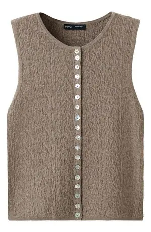 Mango Contrast Button-up Tank