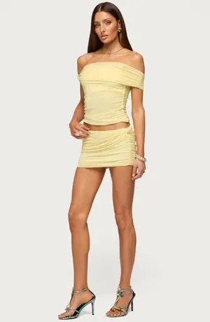 EDIKTED Edicted Raquela Twist Ruched Miniskirt