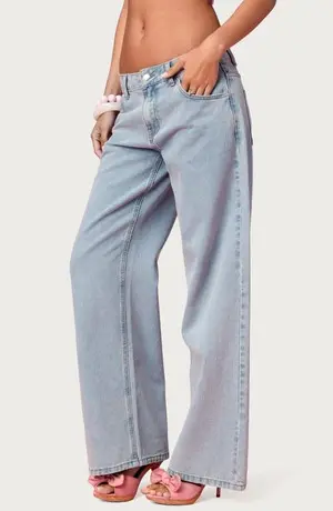 EDIKTED X Barbie Low Rise Wide Leg Jeans