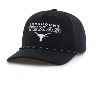 '47 Texas Longhorns Forward Vent Hitch Rope Adjustable Hat - Black