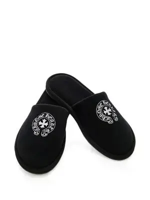 Chrome Hearts Embroidered Slip-on Slippers - Black