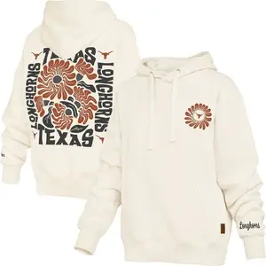 PRESSBOX Texas Longhorns Elena Janise Embroidered Floral Hoodie - Cream