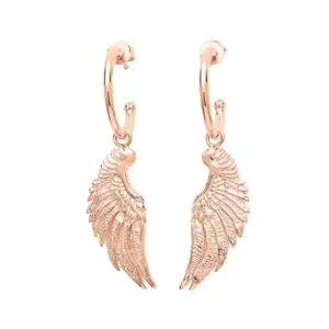 SEVEN SAINTS Angel Wing Small Hoop Earrings - Rose