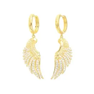 SEVEN SAINTS Angel Wing Pave Earrings