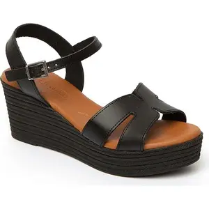 MENINA STEP Sara Espadrille Wedge Sandals - Black