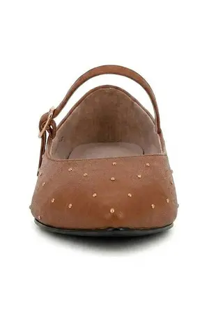 MENINA STEP Clara Flat Mary Jane Sandal - Tan