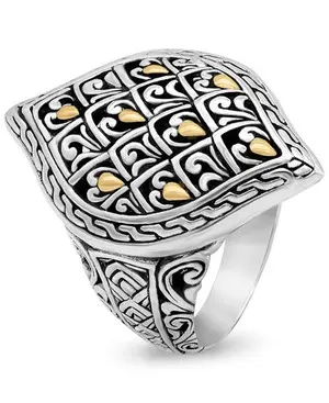 DEVATA Dragon Skin Ring In Sterling And 18k Gold
