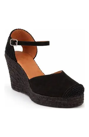 MENINA STEP Jimena High Strap Espadrille Sandal - Black