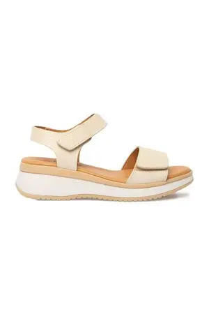 MENINA STEP Napoli Flat Wedge Sandal - Ivory