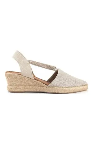 MENINA STEP Barbate Low Espadrille Wedge Sandals - Silver