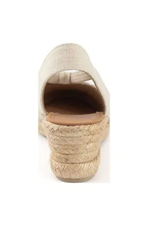 MENINA STEP Barbate Low Espadrille Wedge Sandals - Silver