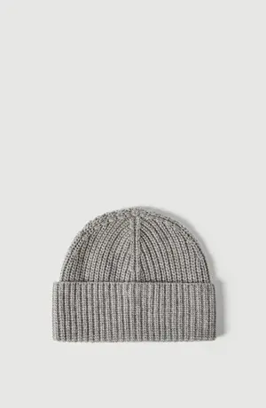 Brunello Cucinelli Cashmere English Rib Knit Beanie - Light Grey