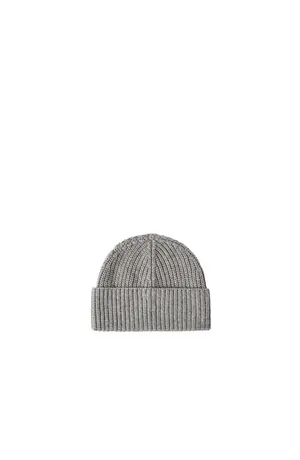 Brunello Cucinelli Cashmere English Rib Knit Beanie - Light Grey