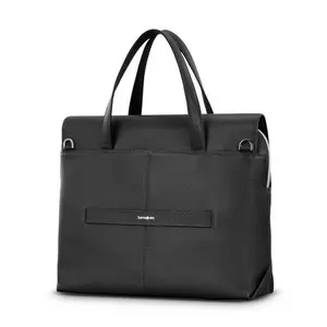 SAMSONITE Convertible Leather Briefcase With Laptop Sleeve - Black