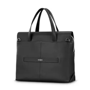SAMSONITE Convertible Leather Briefcase With Laptop Sleeve - Black
