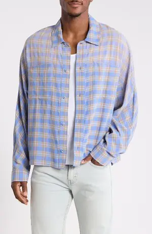 REPRESENT Santa Monica Flannel Button-front Shirt - Drift Blue